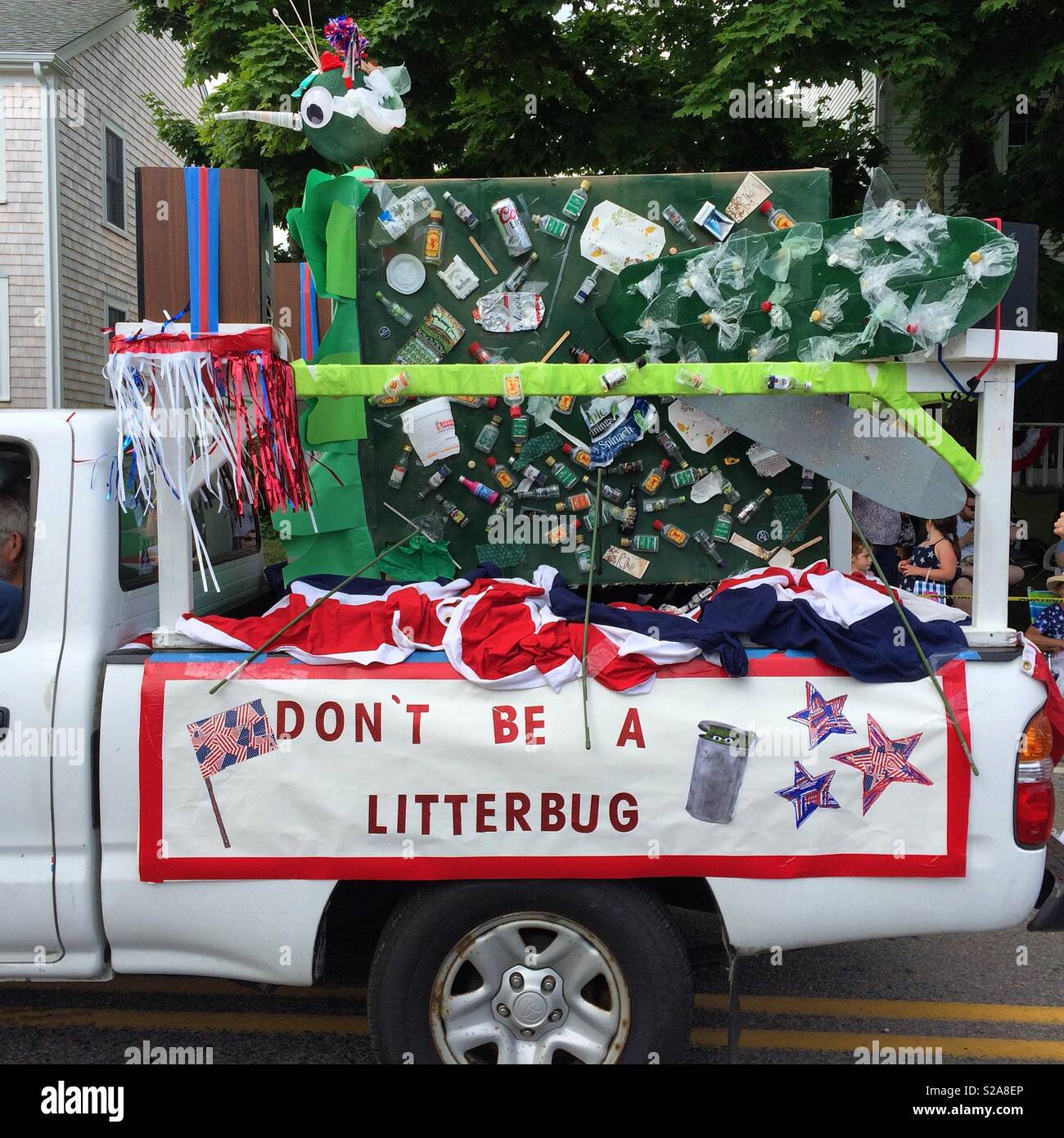 “Don’t Be a Litterbug” sign on a truck in the Barnstable Village 2018 ...