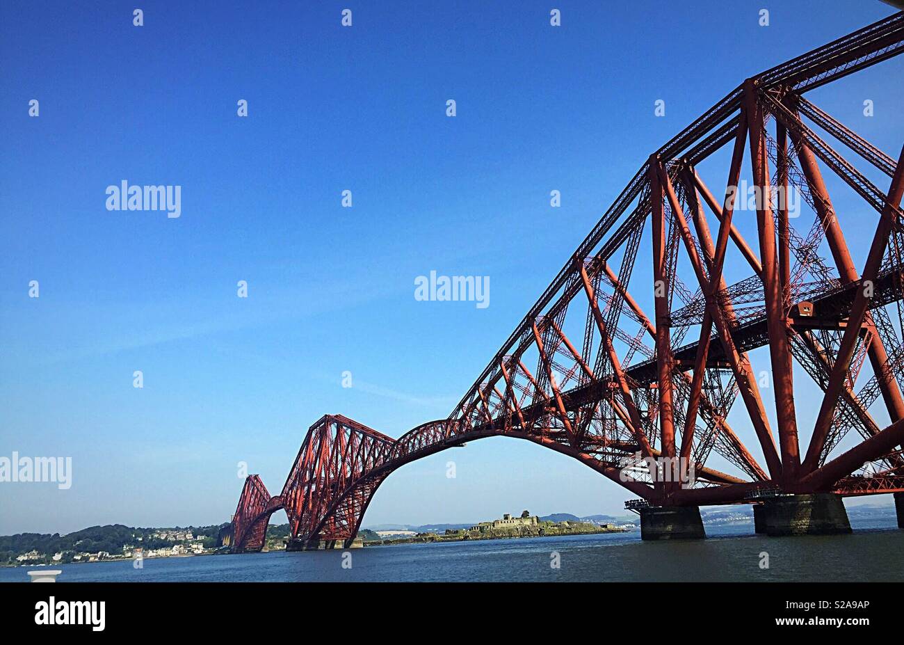 Taken from the ferry beneath the forth rail bridge Stock Photo - Alamy