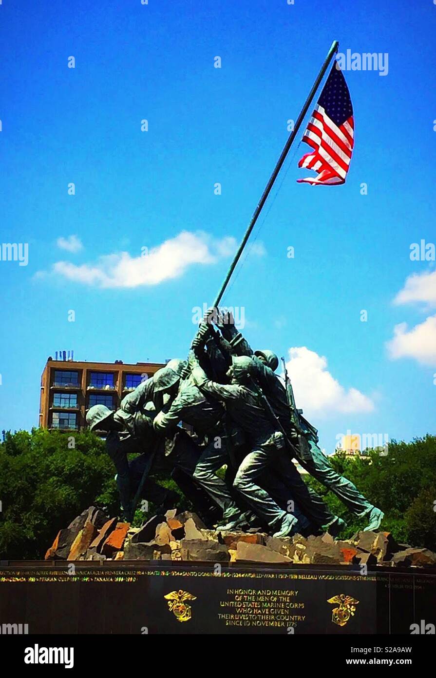 Veterans memorial (marines) Washington DC. USA Stock Photo - Alamy