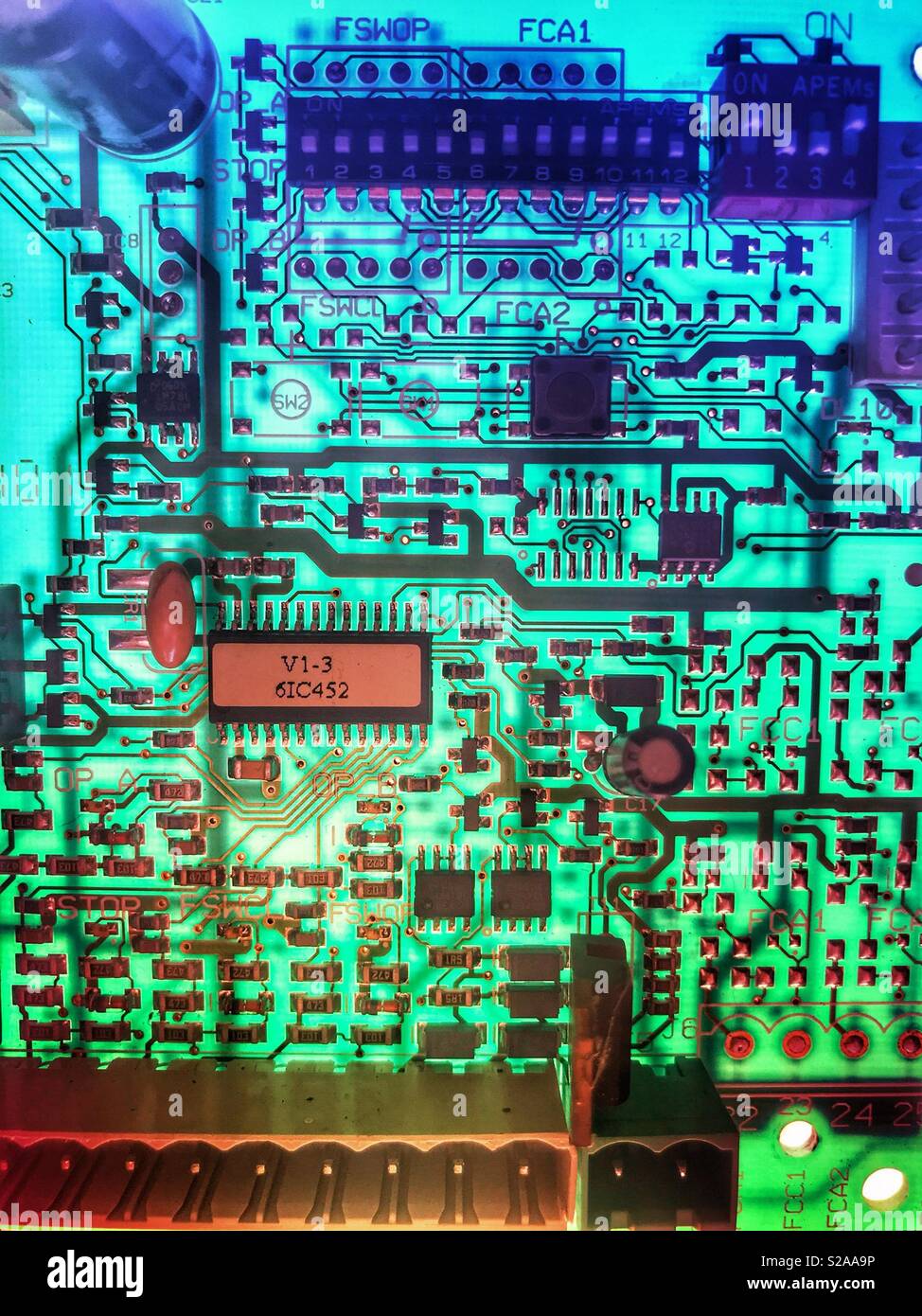 Electronics. Printed circuit board Stock Photo - Alamy