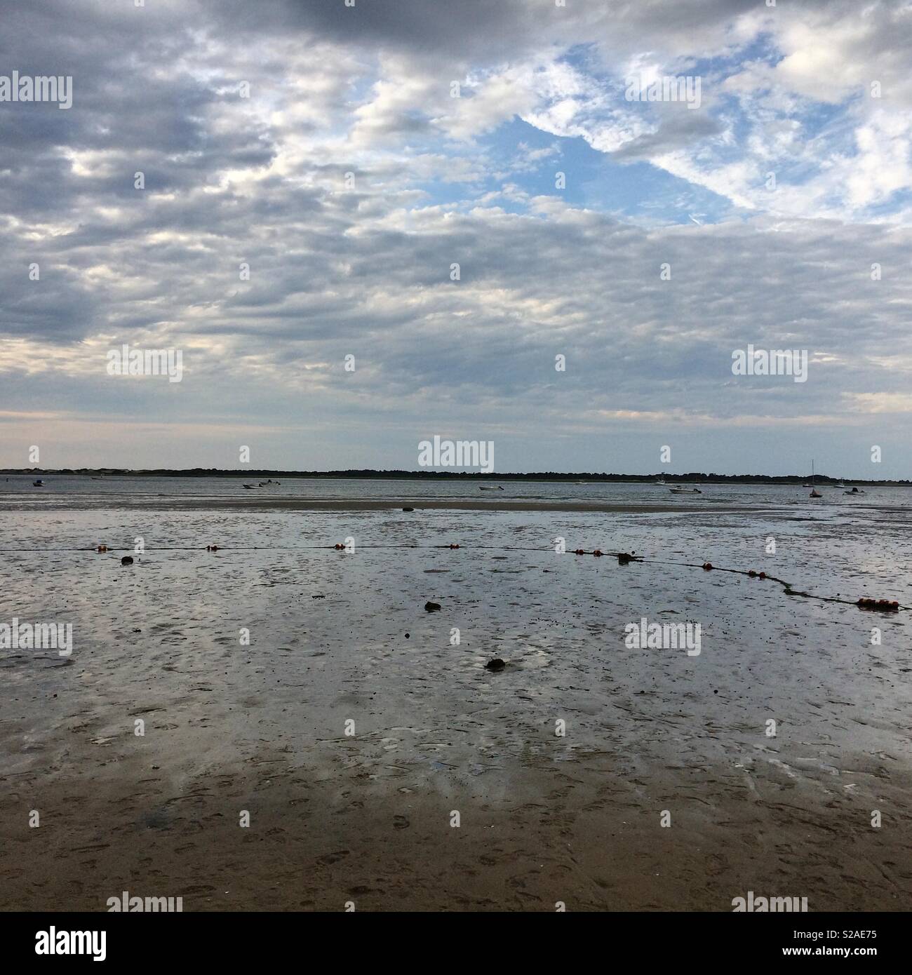 Low tide on the beach, Cape Cod, Massachusetts, United States Stock ...