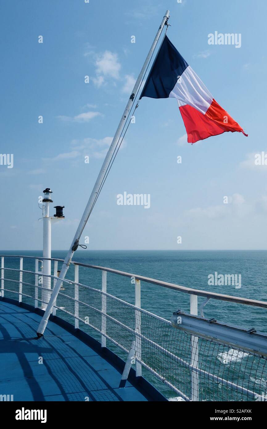 France flag on ferry Stock Photo - Alamy