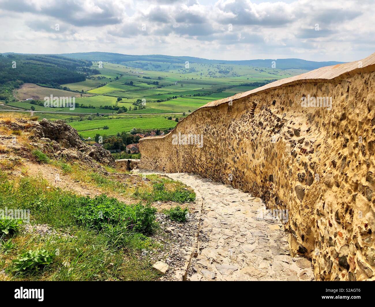 Old citadel wall overlooking country side Stock Photo - Alamy