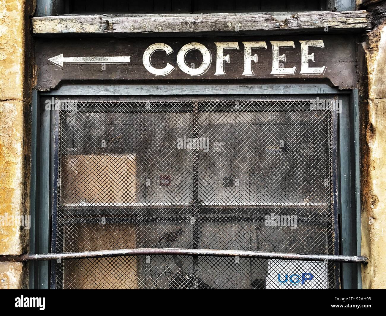 A sign directing to Coffee Stock Photo - Alamy