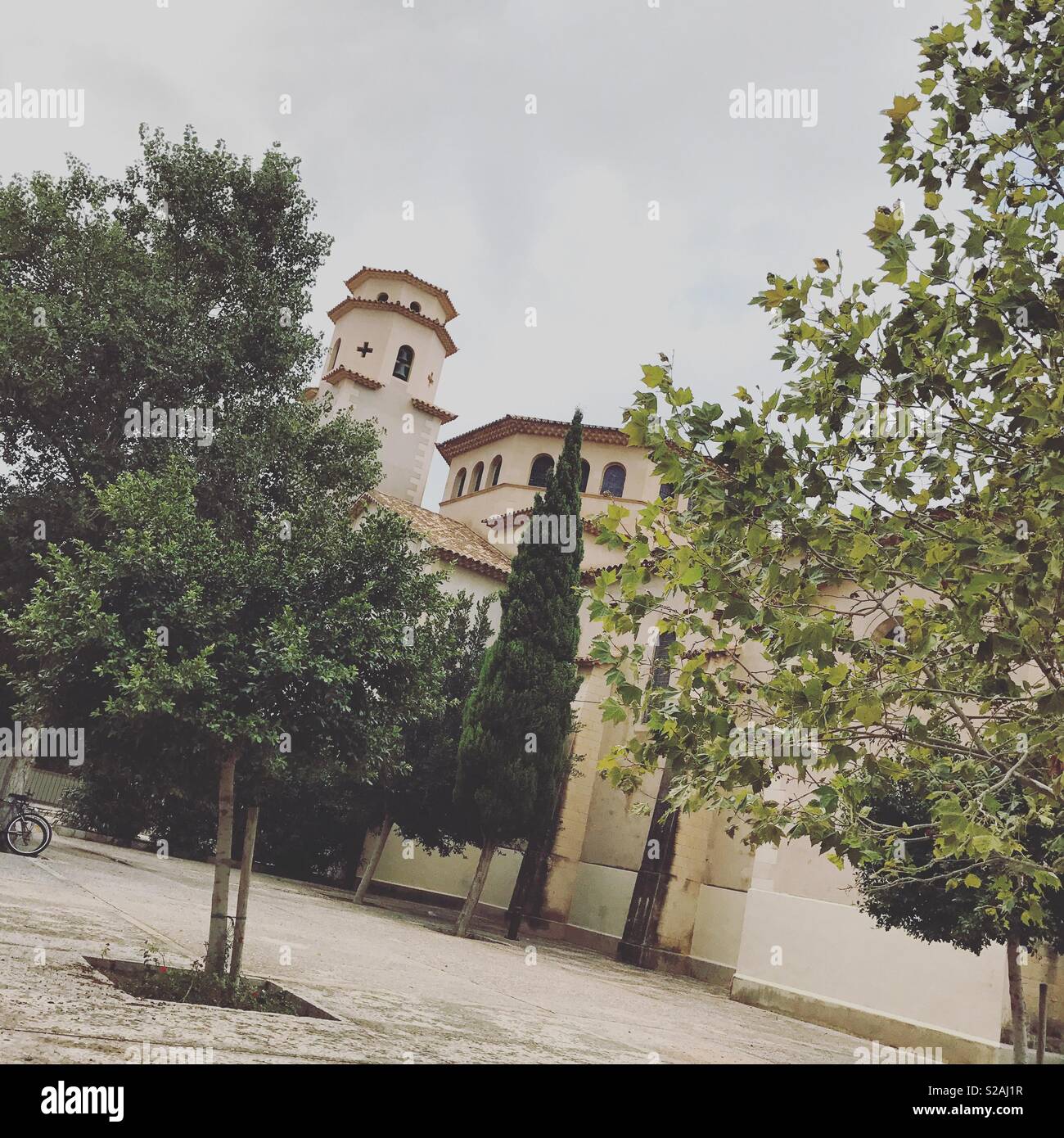 Puerto Pollensa, Mallorca church Stock Photo - Alamy