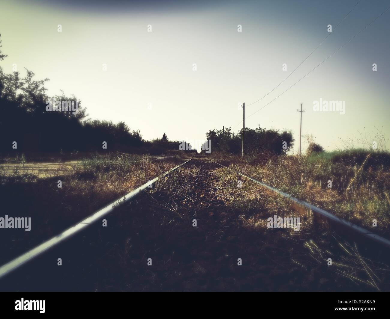 Rail and rock Stock Photo - Alamy