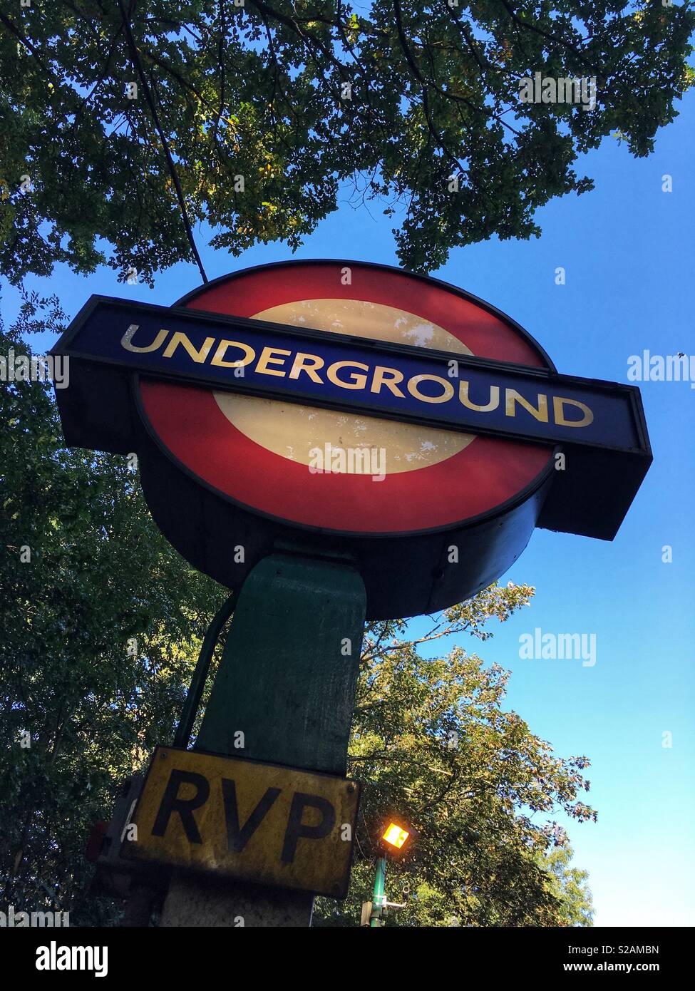 A London Underground sign outside Highgate Station in London, England ...