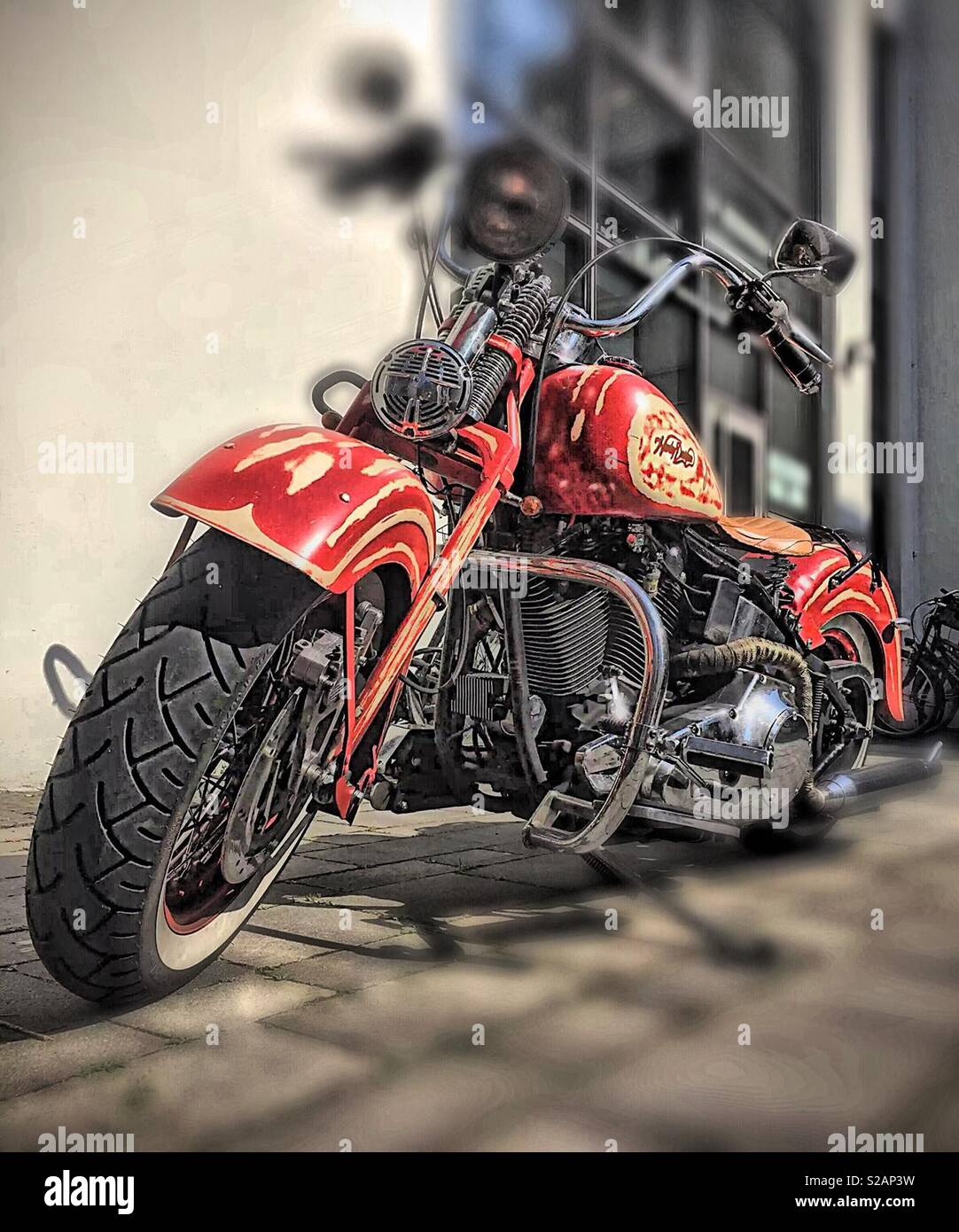 Motorcycle in red Stock Photo - Alamy