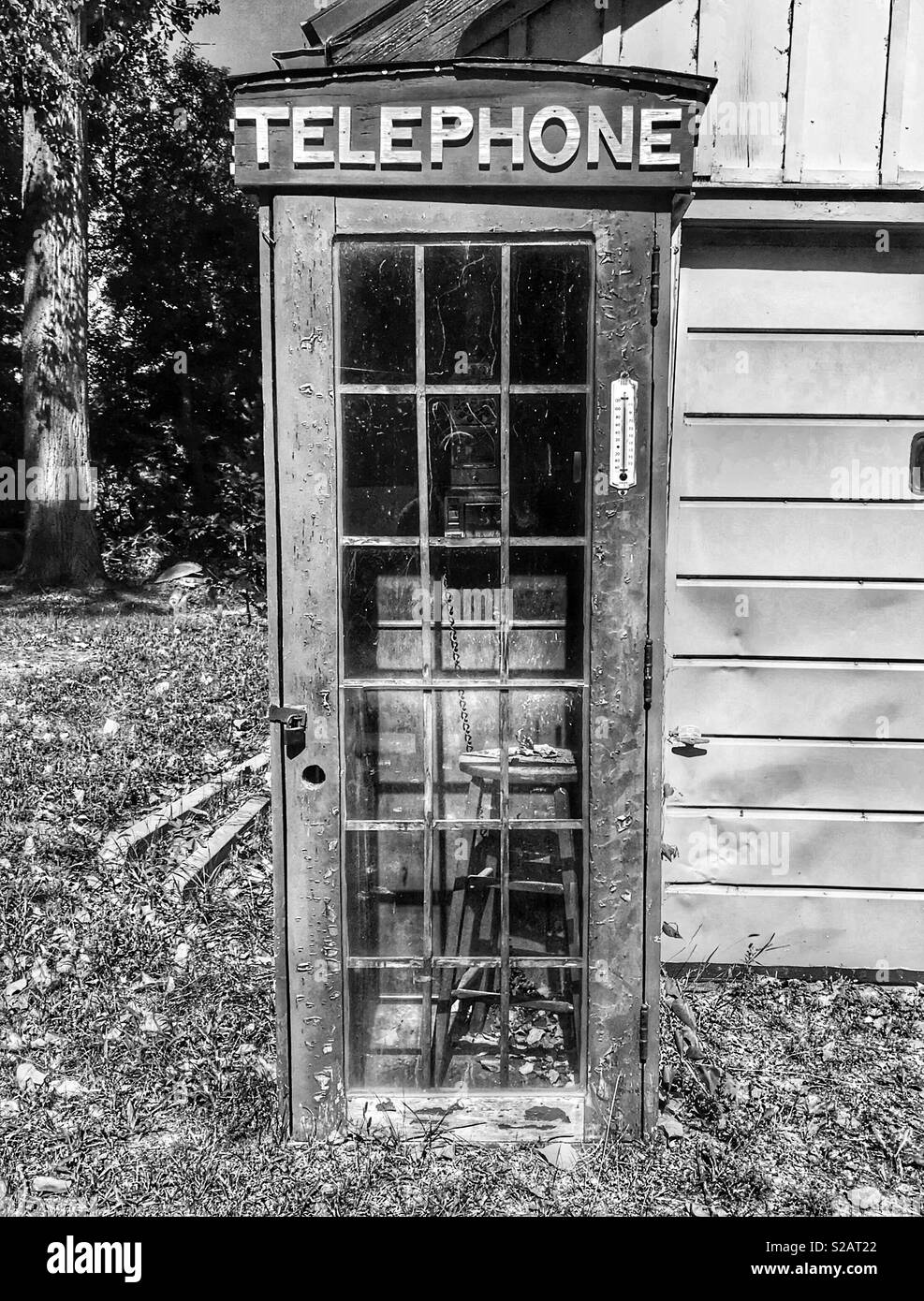 White telephone booth Black and White Stock Photos & Images - Alamy