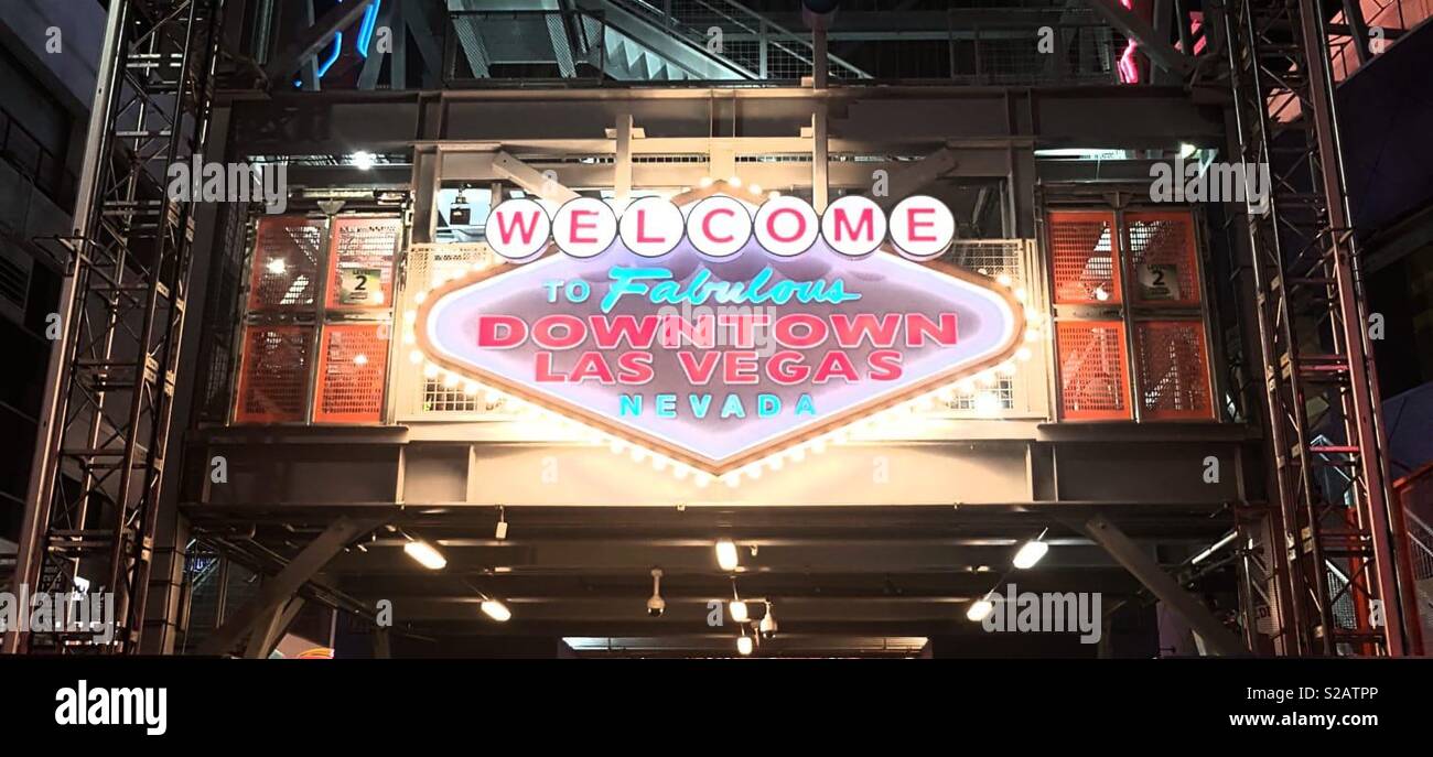 Welcome to downtown Las Vegas sign Stock Photo - Alamy