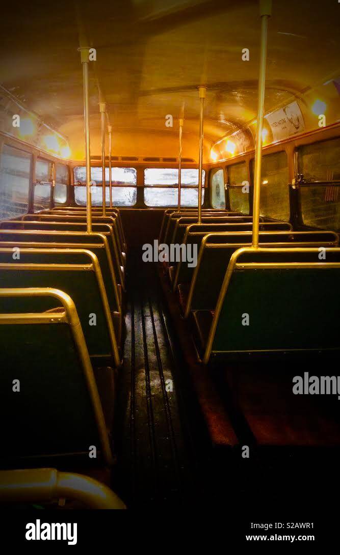 Top deck of an old fashioned 1940s bus Stock Photo - Alamy