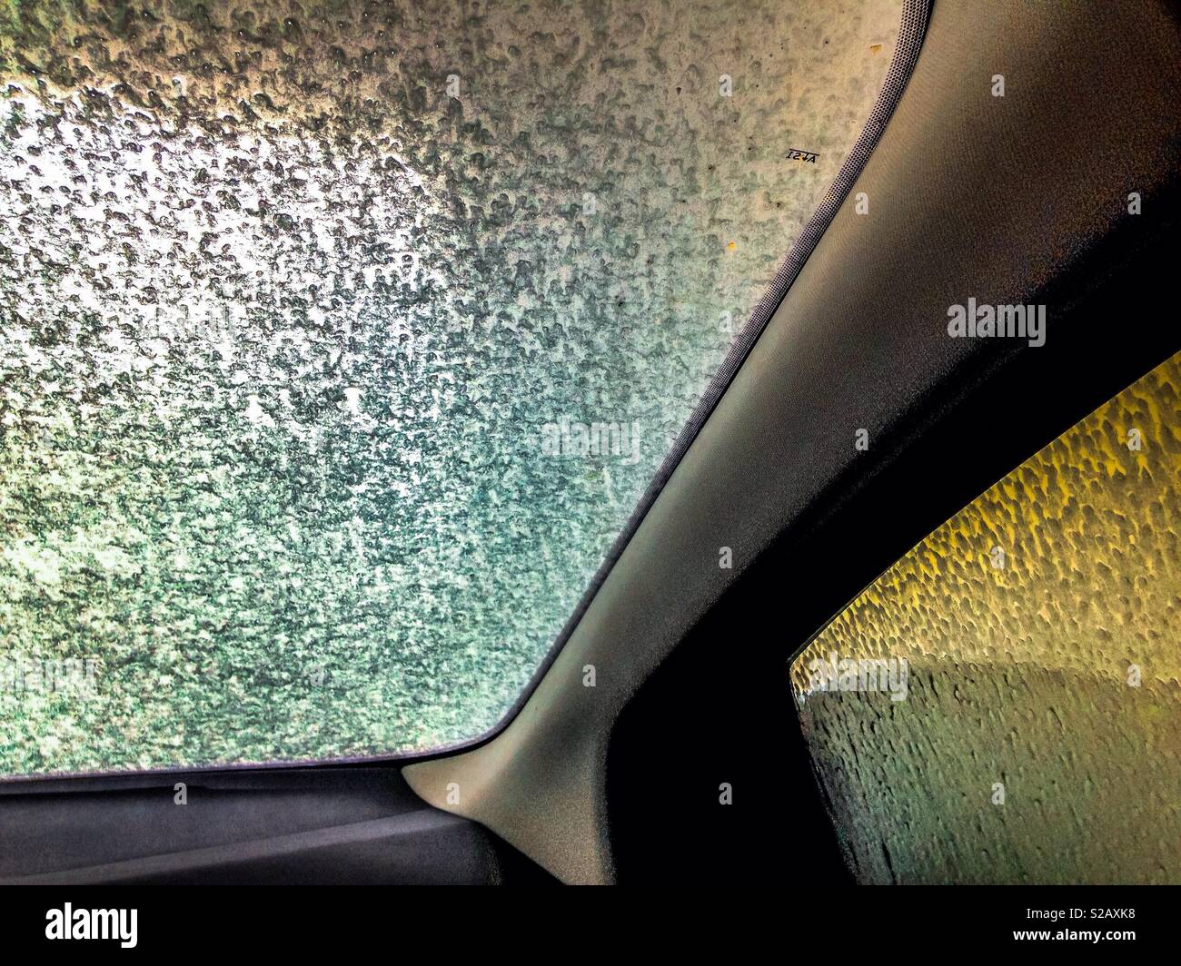 Car windows in car wash with beading Stock Photo - Alamy
