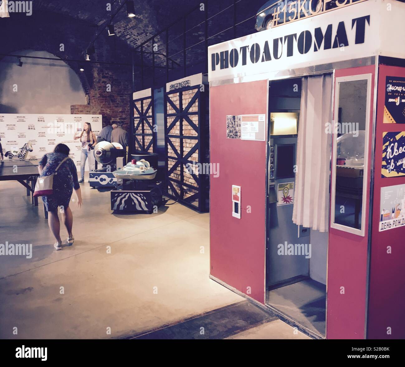 Photo booth, Soviet Arcade Museum, St. Petersburg, Russia Stock Photo ...