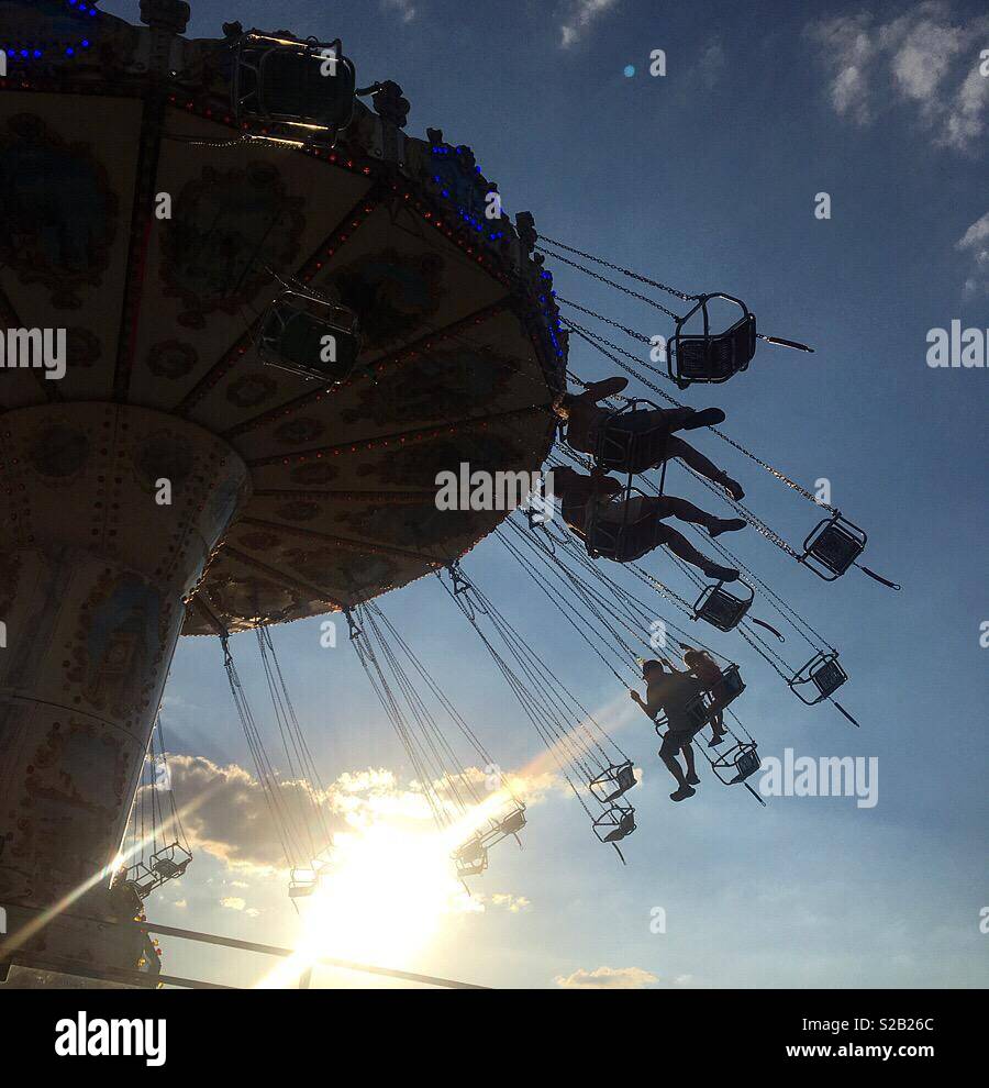 Fairground park swing hi-res stock photography and images - Alamy