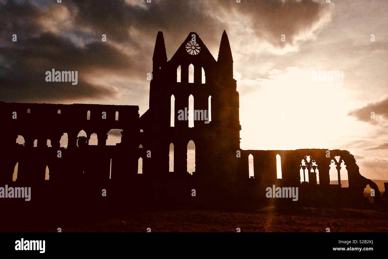 Whitby Abbey Silhouette High Resolution Stock Photography and Images ...