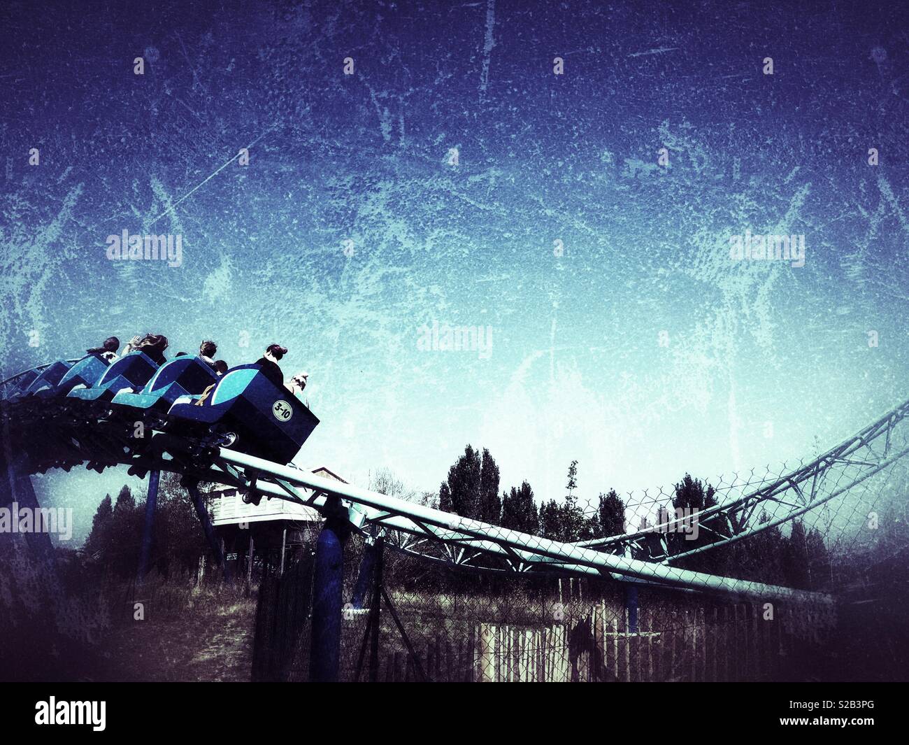 People riding roller coaster in Park Asterix Paris France Stock Photo ...