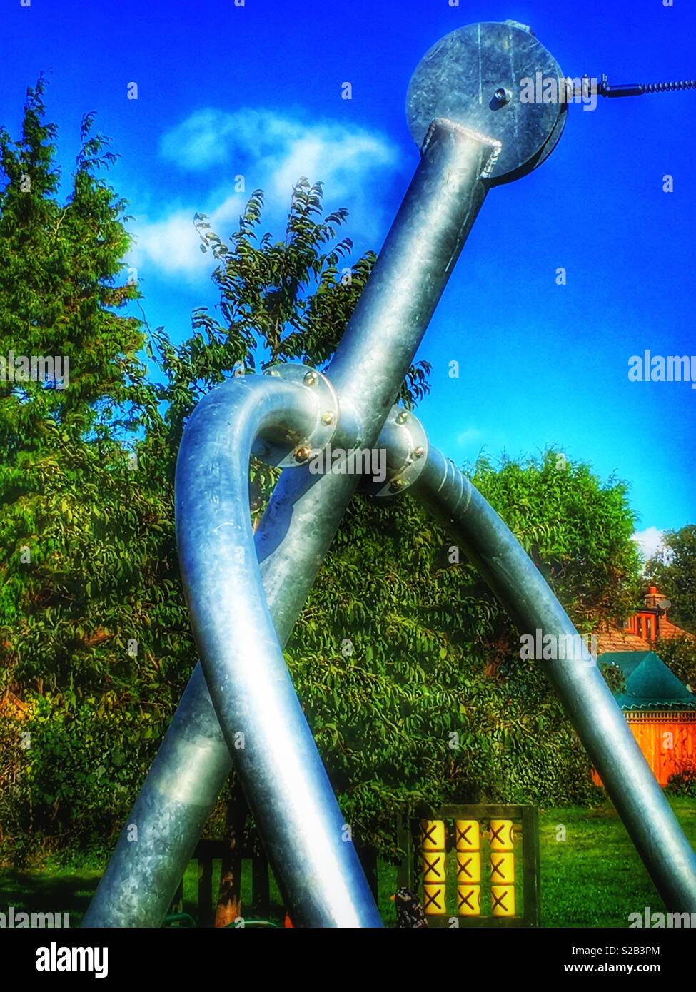 Zip wire on playground Stock Photo - Alamy