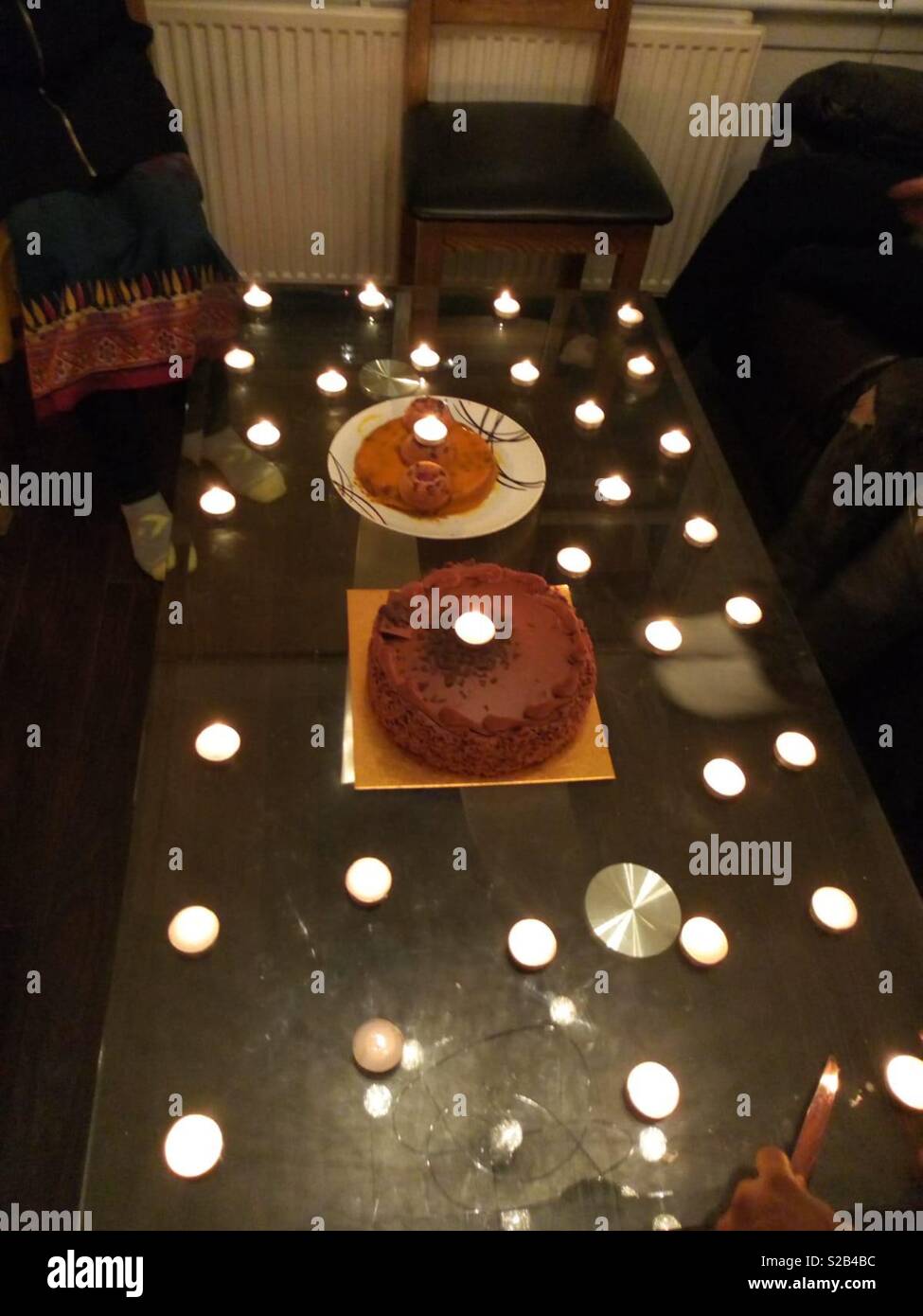 Birthday cake and candles Stock Photo - Alamy