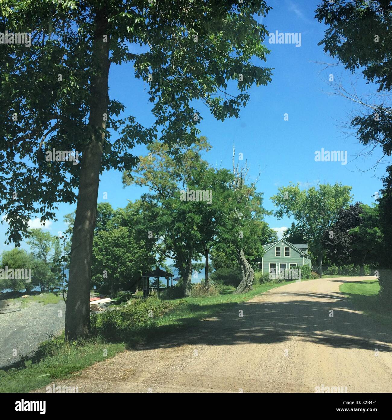 Driving on the Lake Champlain Islands, Vermont, United States Stock ...
