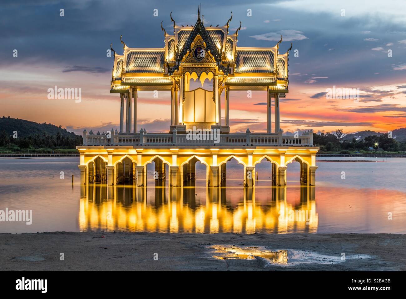Temple in the water Stock Photo - Alamy