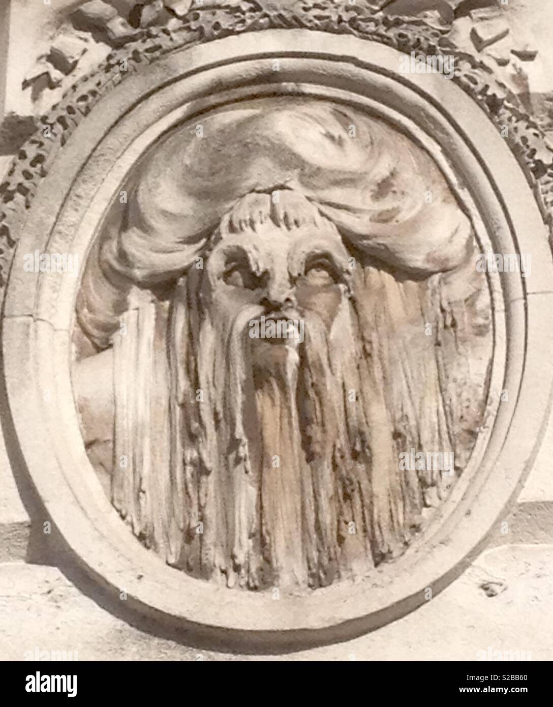 Old Father Thames mural at Somerset House, London Stock Photo - Alamy