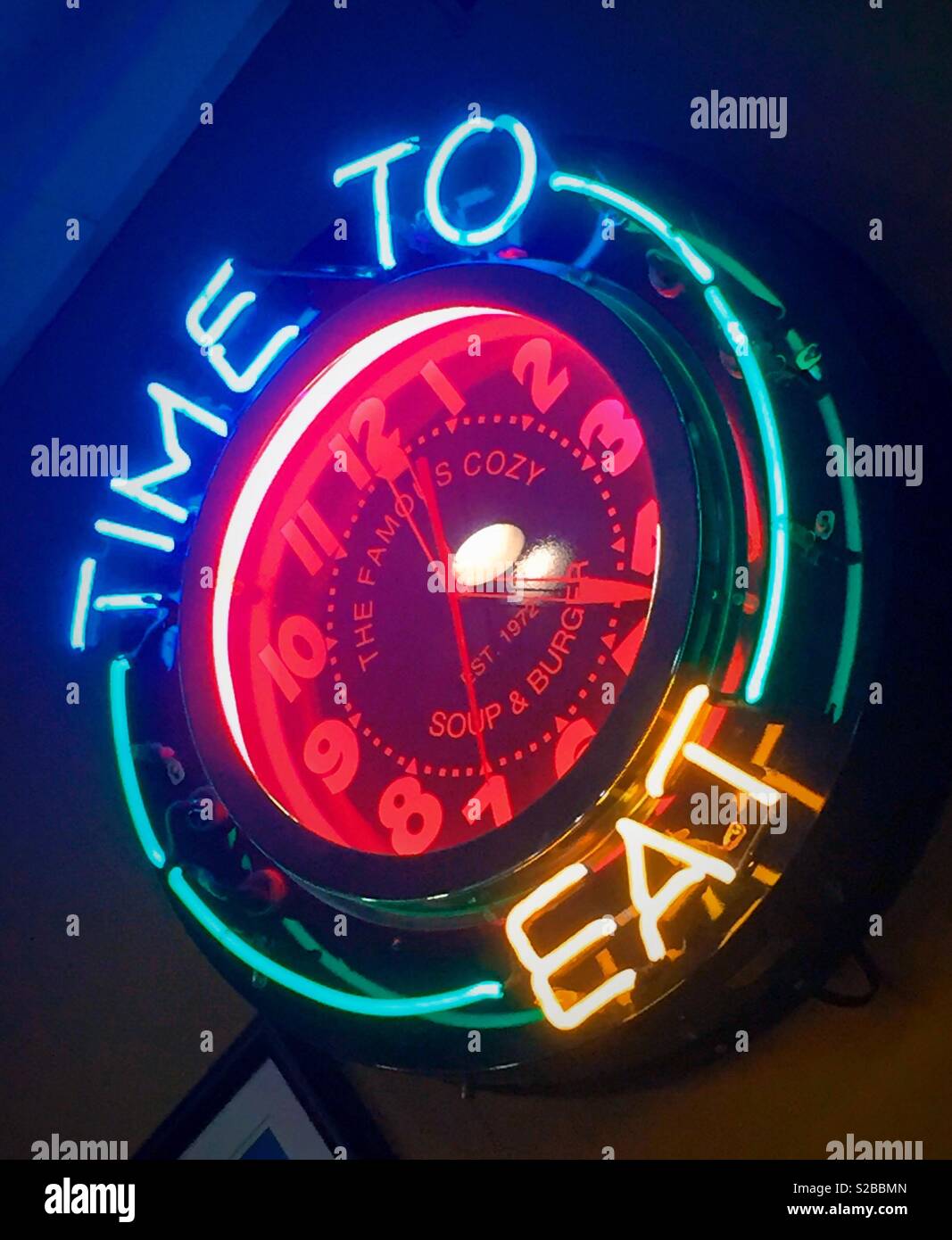 Vector Neon Clock High Resolution Stock Photography and Images - Alamy
