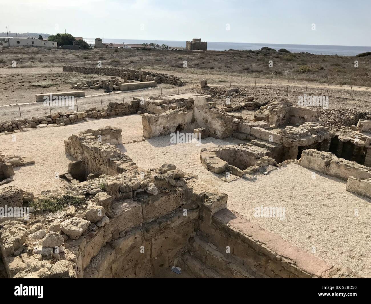 Paphos Archaeological Park & medieval castle Stock Photo - Alamy