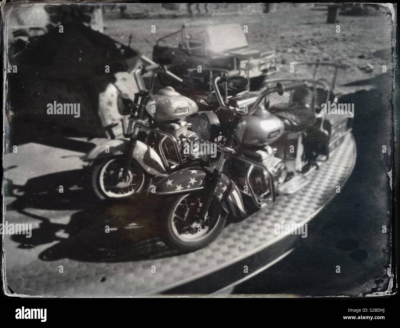 Motorbike fairground ride Stock Photo - Alamy