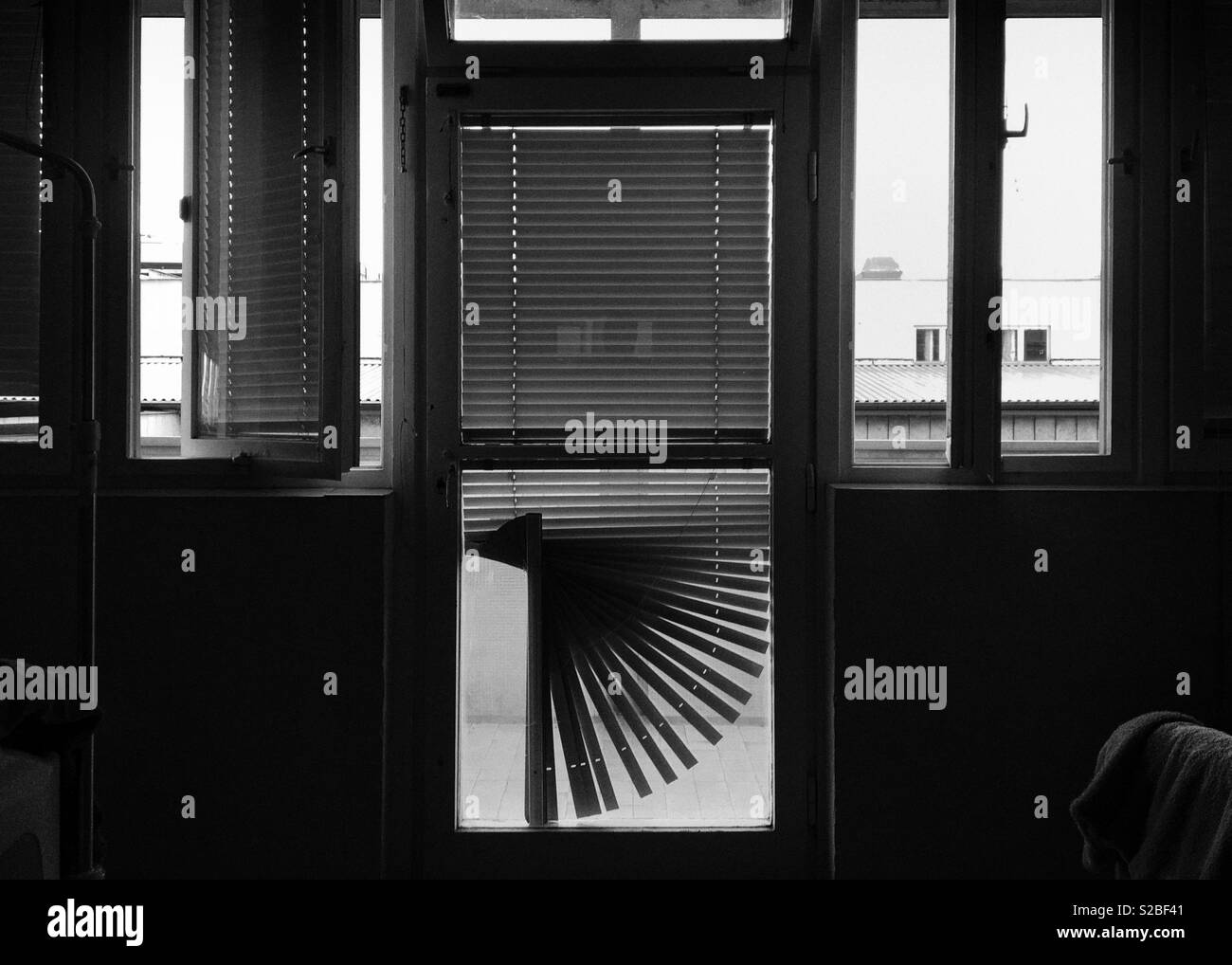 Shades windows Black and White Stock Photos & Images - Alamy
