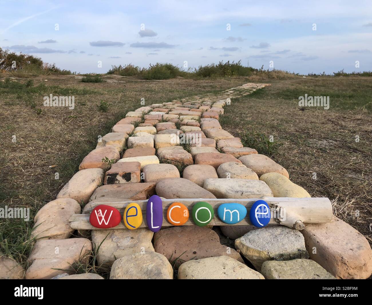 Multi colored welcome Stock Photo - Alamy