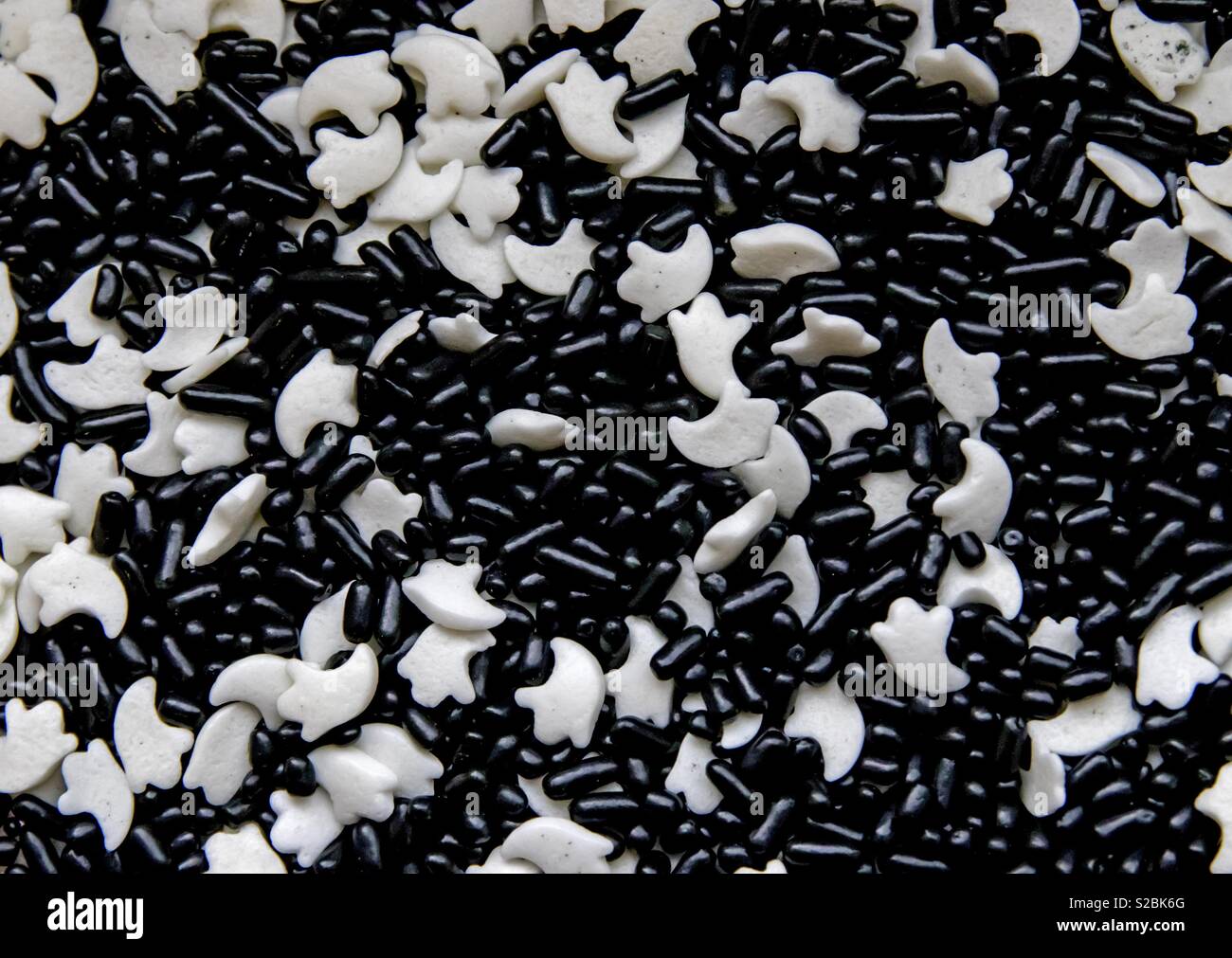 Halloween black and white ghost sprinkles Stock Photo - Alamy