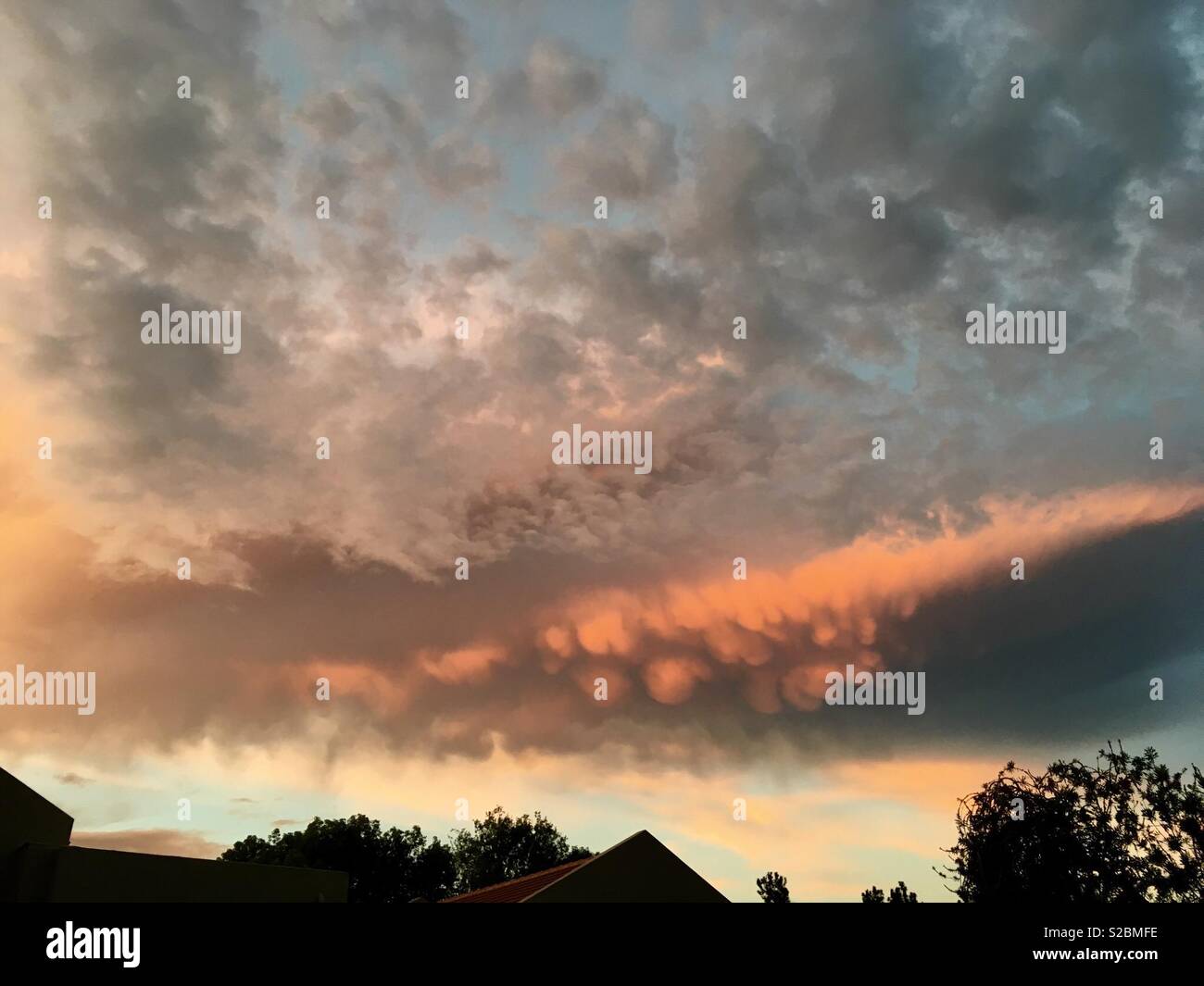 Beautiful colors and shapes in an African sunset Stock Photo - Alamy