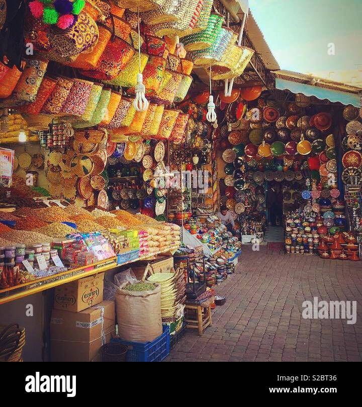 Marrakesh market stall, Morocco Stock Photo - Alamy