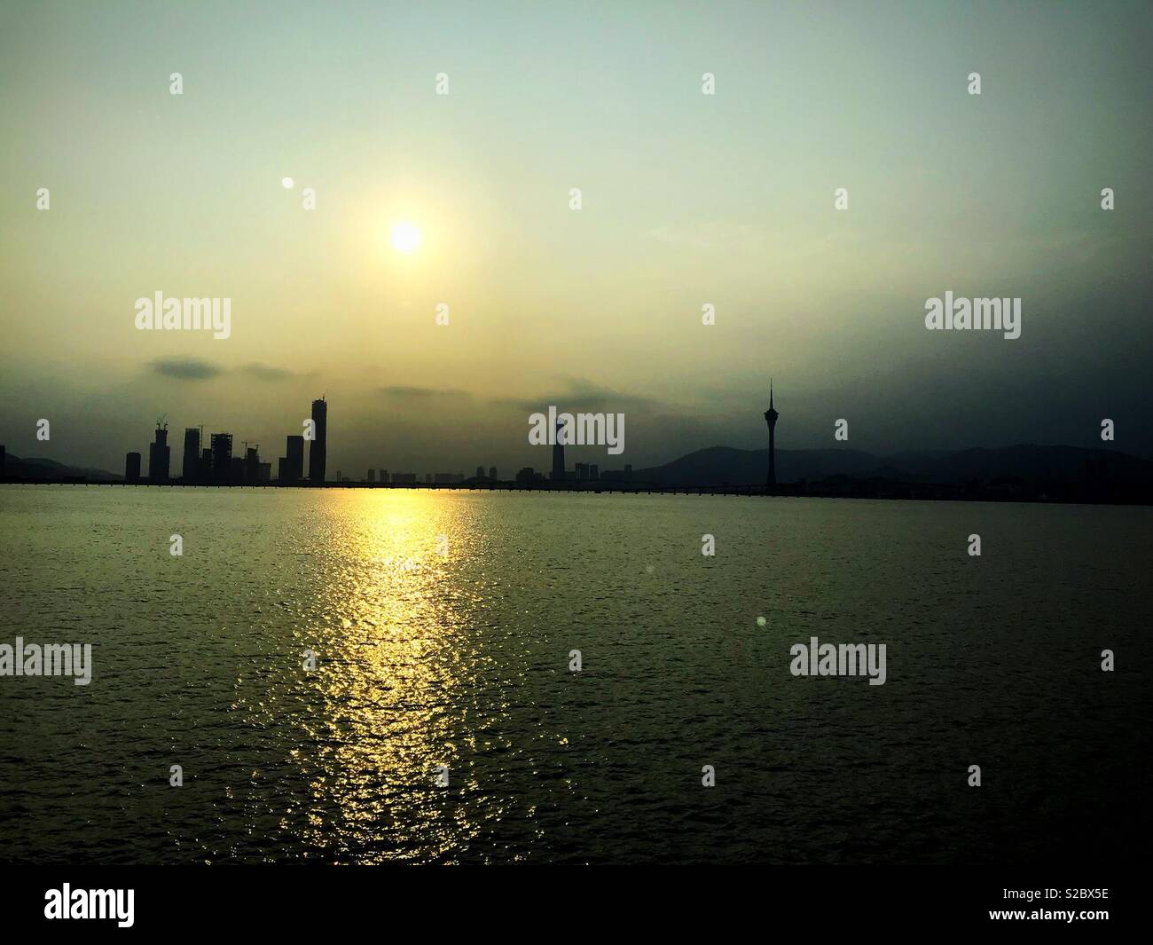 Macau skyline at Golden Hour sunset Stock Photo - Alamy
