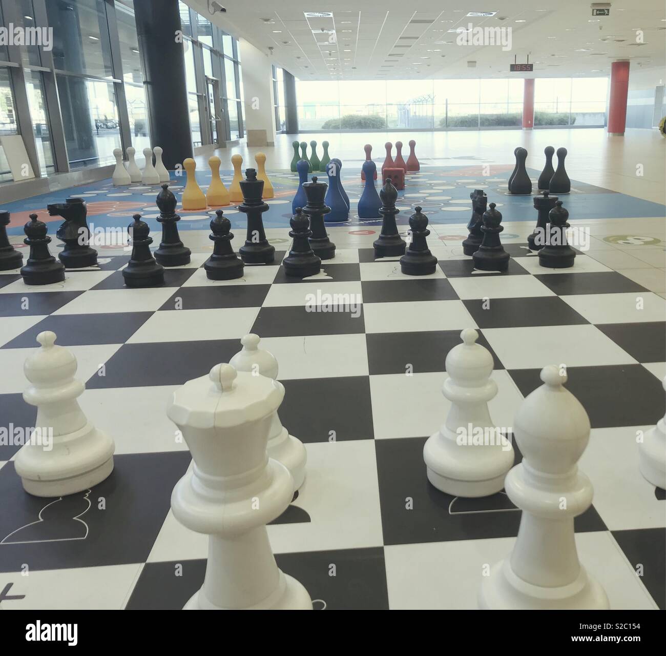 Floor chess board at Vlacav Havel International Airport, Prague Stock ...