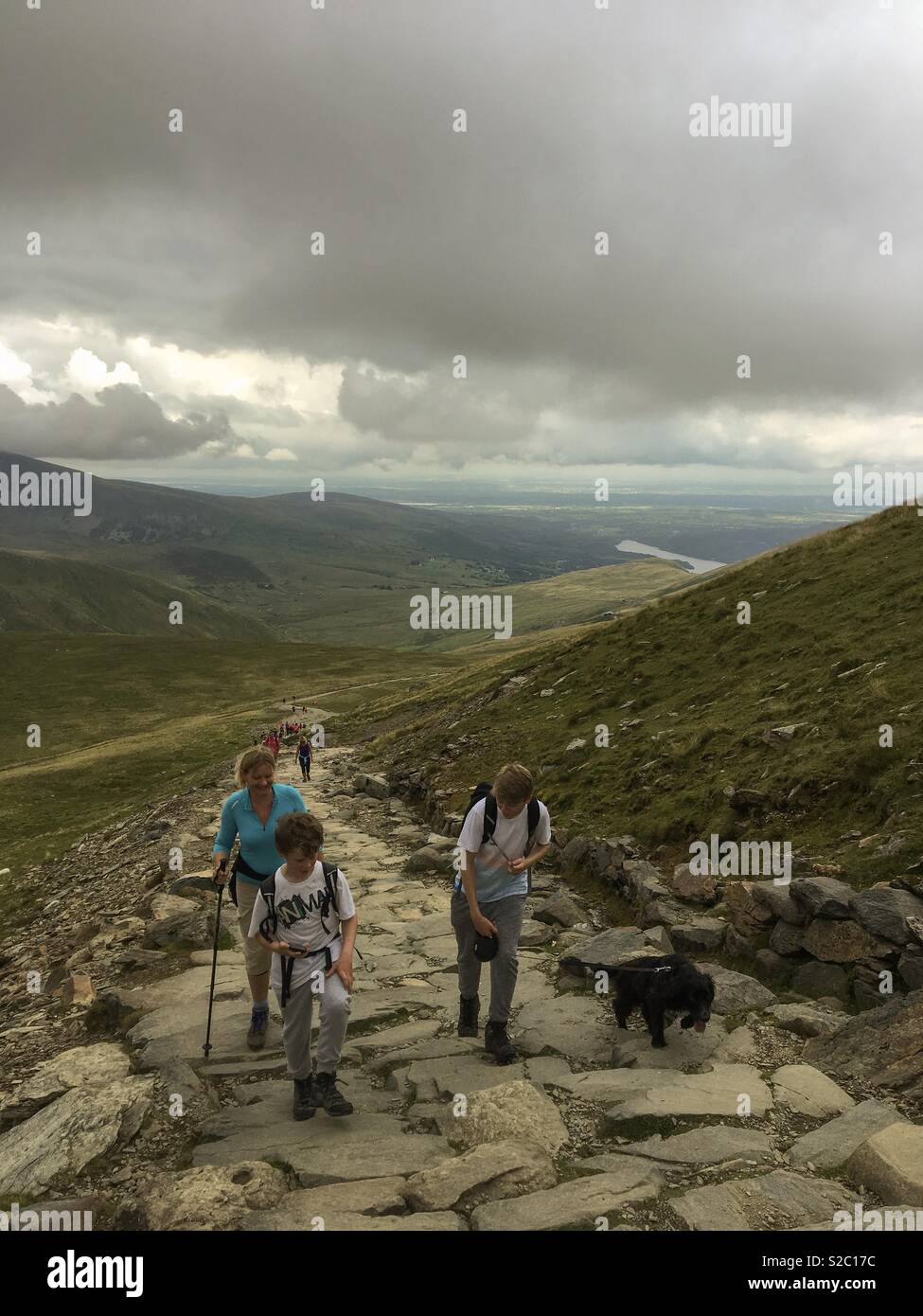 Climbing Snowdon with the dog on a summer day Stock Photo - Alamy