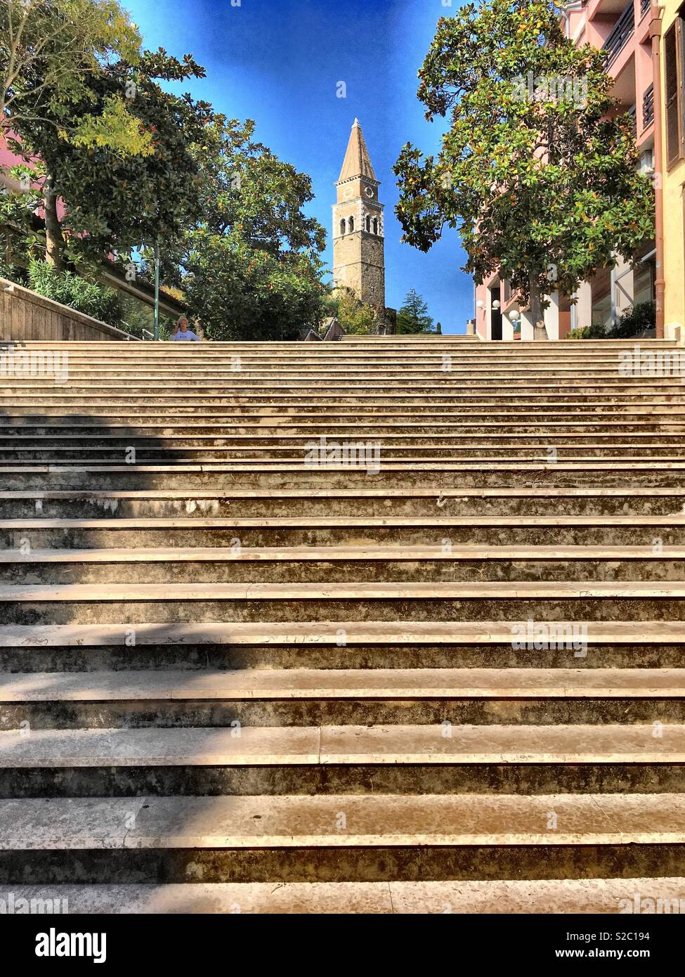 Stairs to church Stock Photo - Alamy