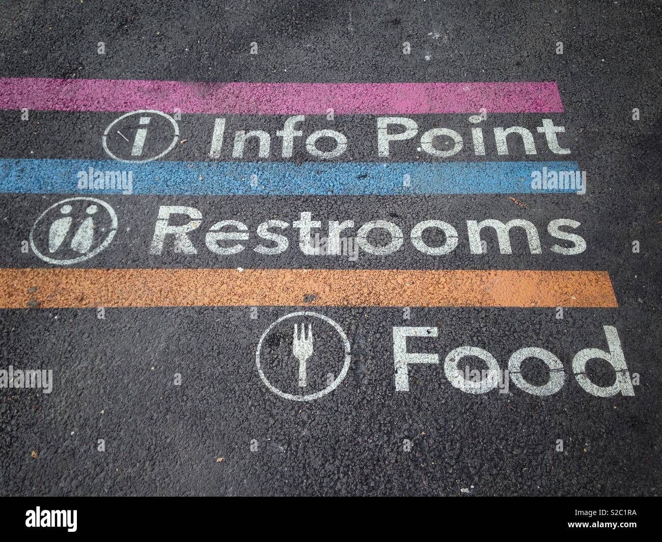 Direction lines on the ground Stock Photo - Alamy