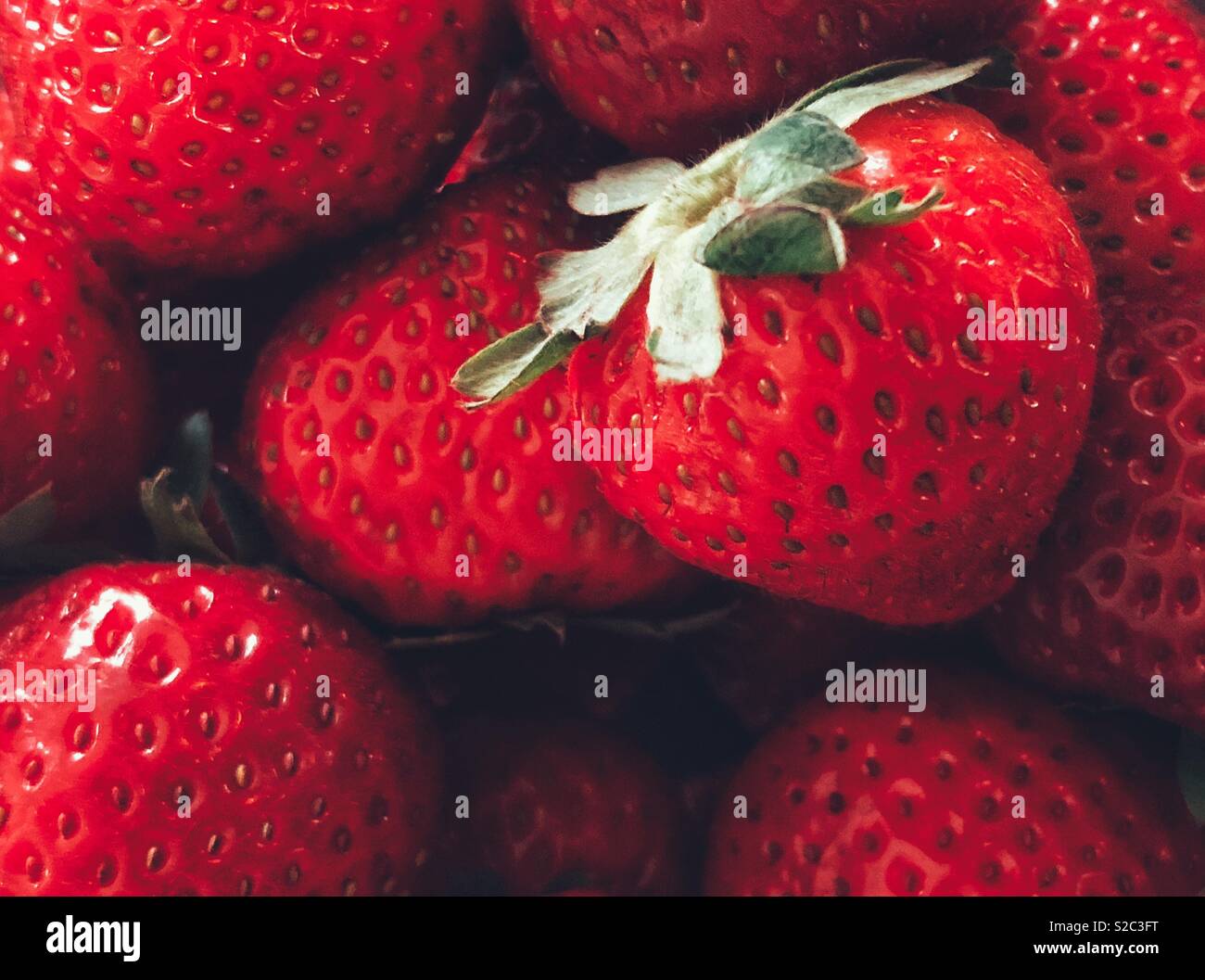 Close up red fresh strawberries hi-res stock photography and images - Alamy