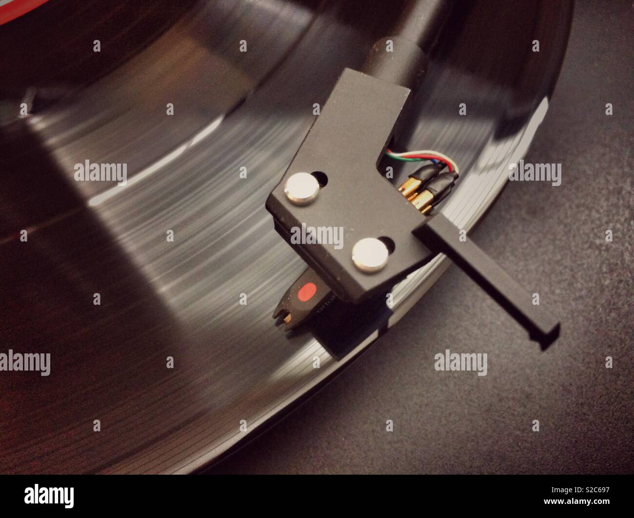 Vinyl record player close up Stock Photo - Alamy