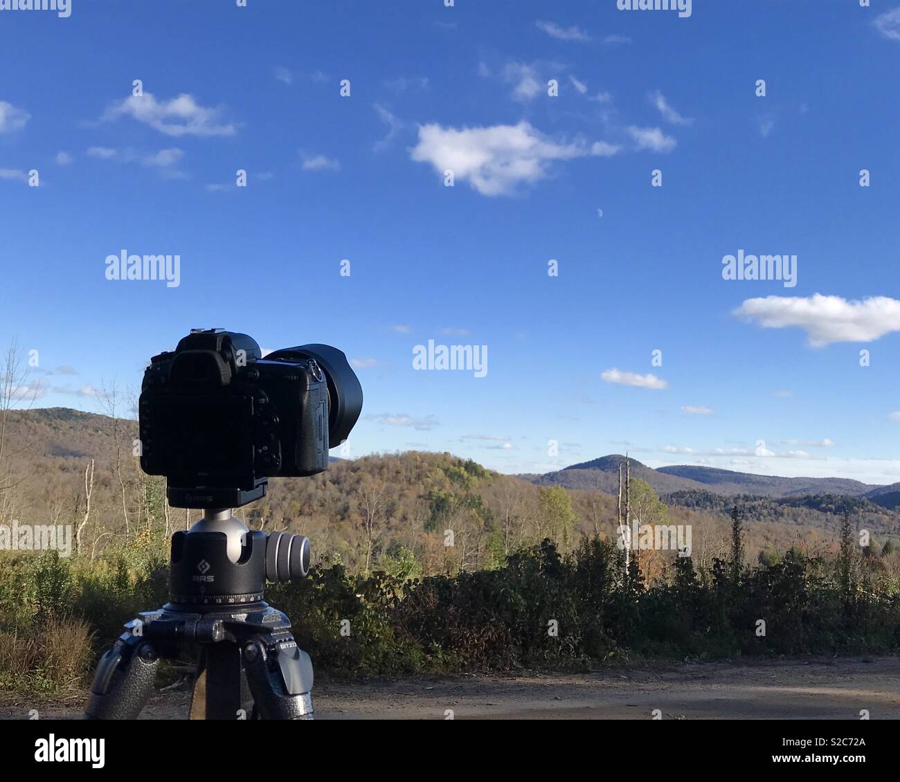 DSLR set up on tripod to record time lapse of cloud movement Stock ...