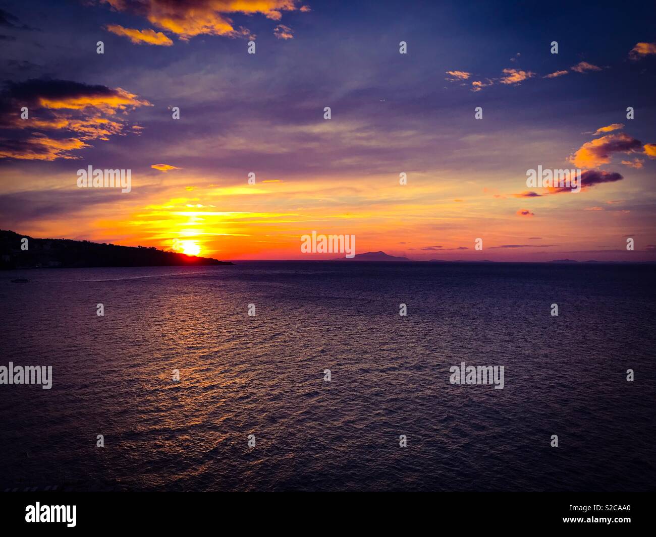 Sorrento sunset, Italy Stock Photo - Alamy