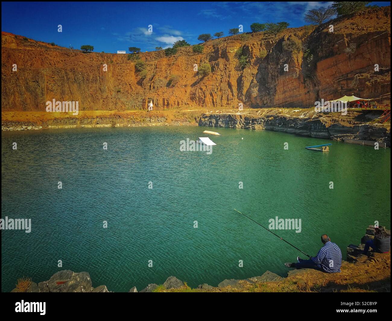 Man fishing at Hillcrest Quarry Stock Photo - Alamy