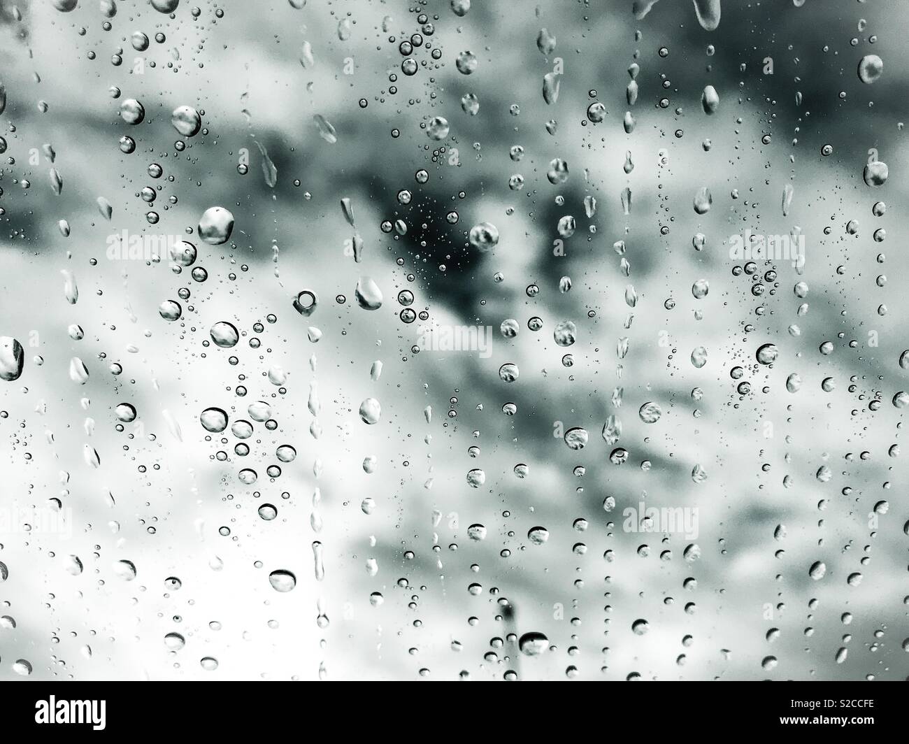 Water Drops On Glass