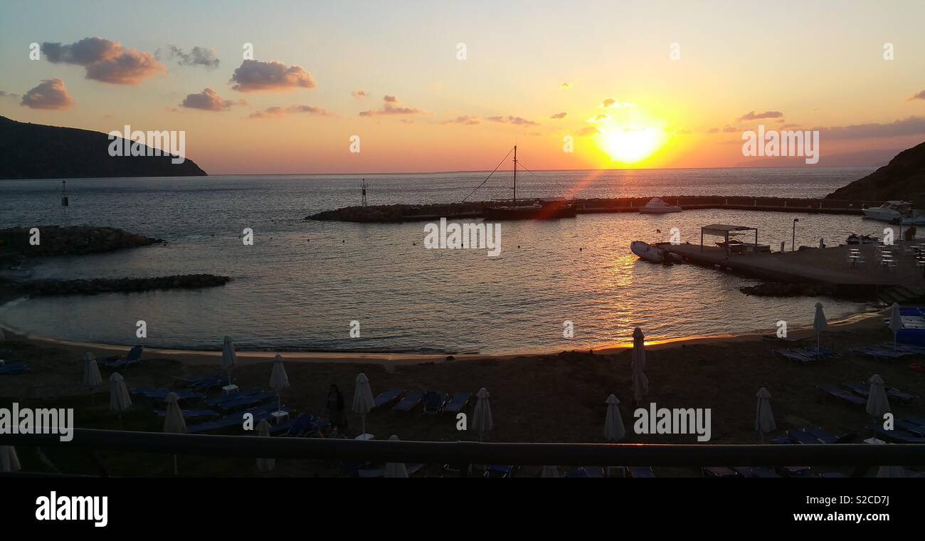 Morning Sunrise in Crete Stock Photo - Alamy