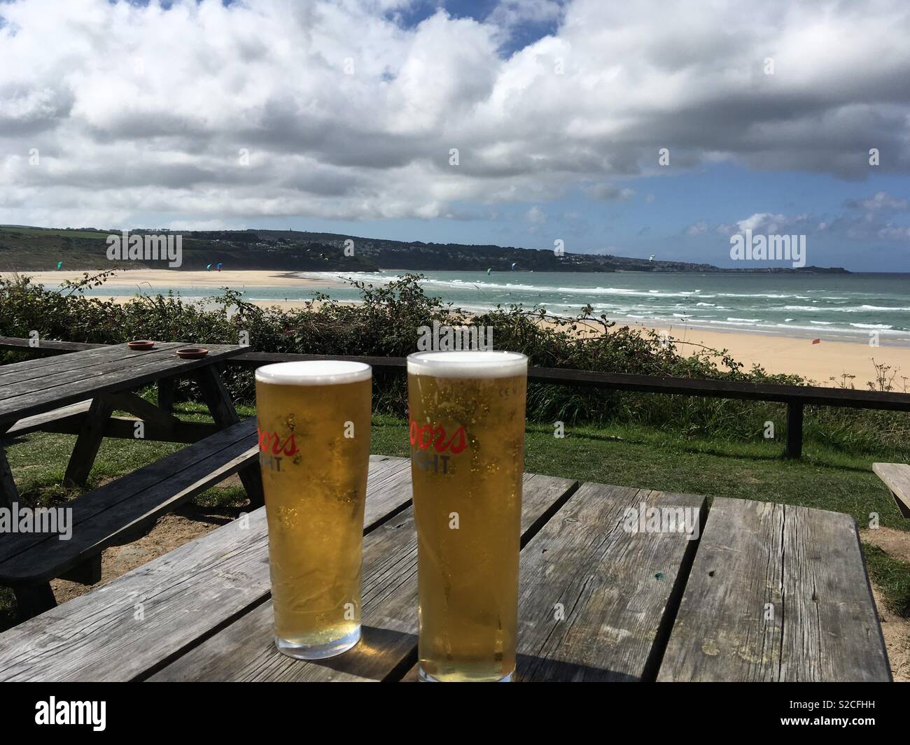 Beer by the sea, Cornwall Stock Photo - Alamy