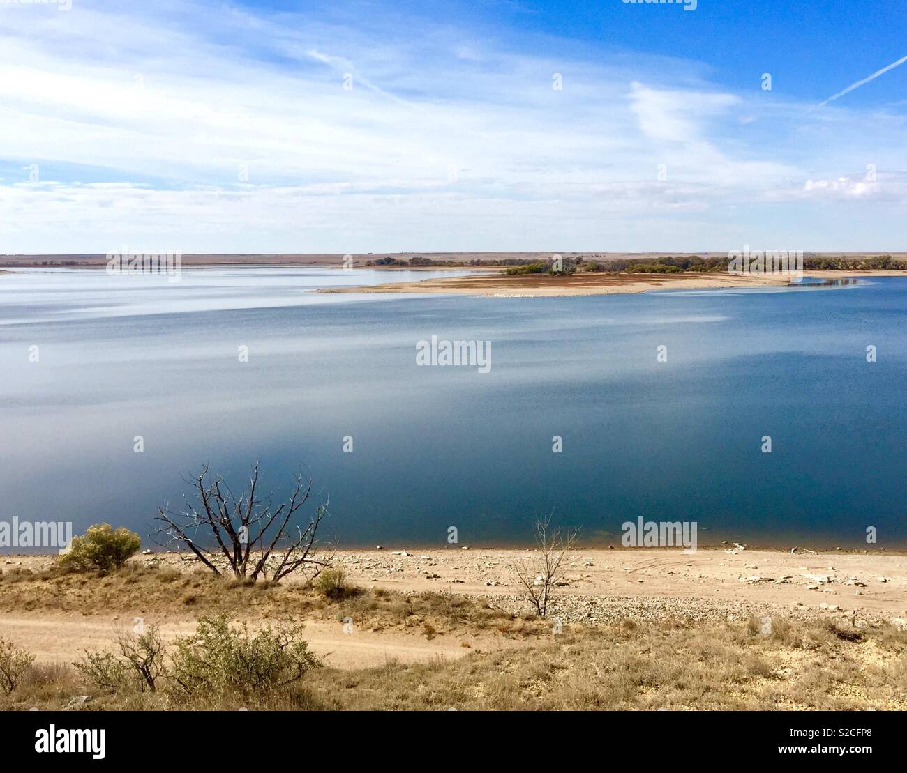Reservoir on eastern plains of Colorado in October Stock Photo - Alamy