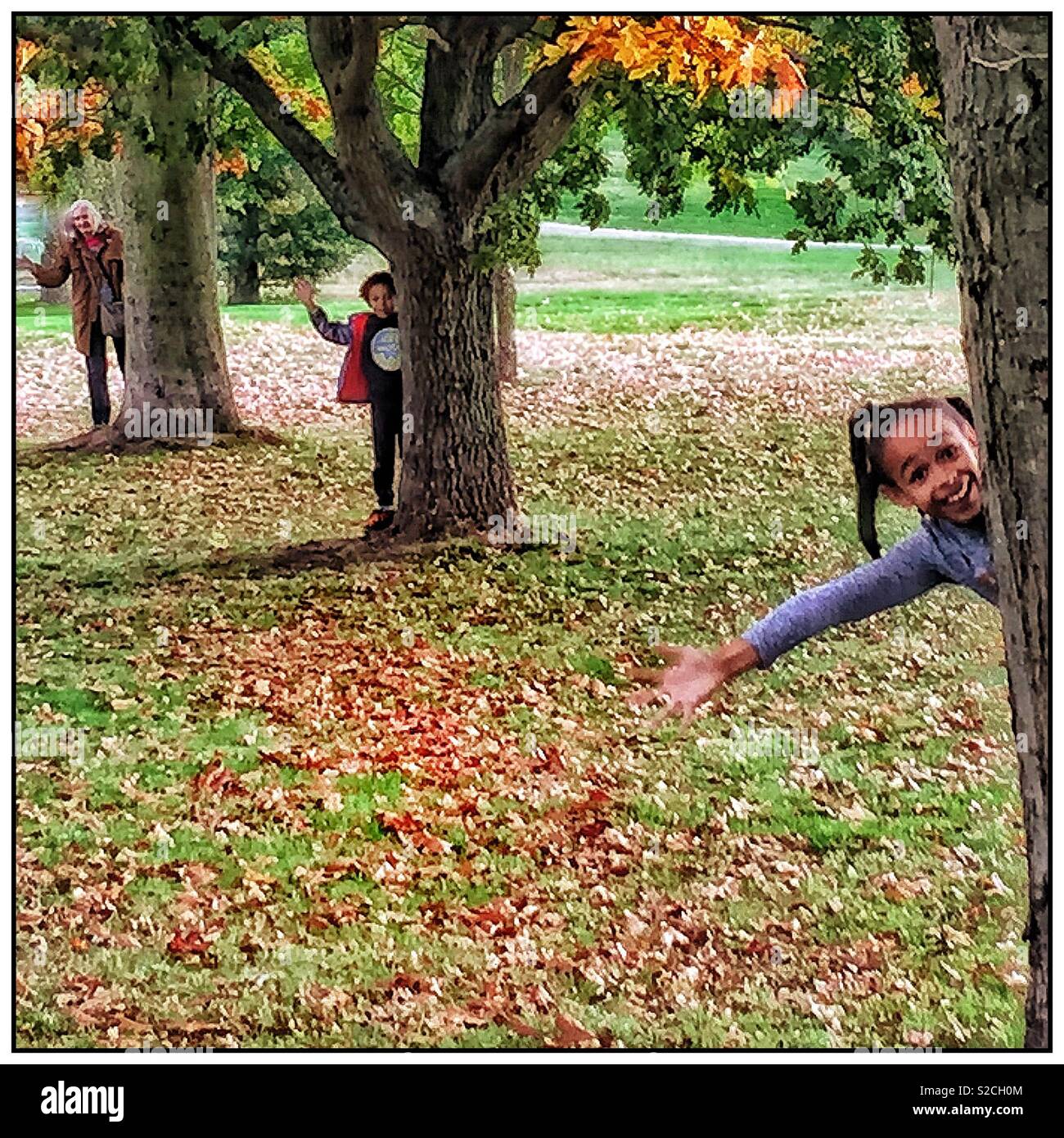 Family fun in the park Stock Photo - Alamy