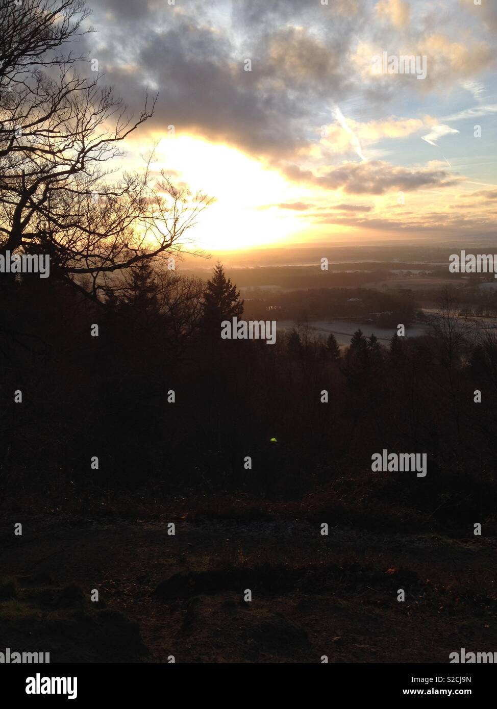 Surrey hills sunrise Stock Photo - Alamy