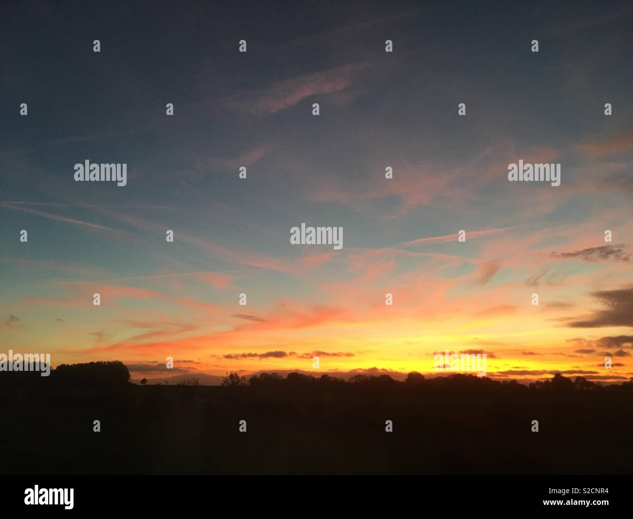 Sunset over Leeds Stock Photo - Alamy